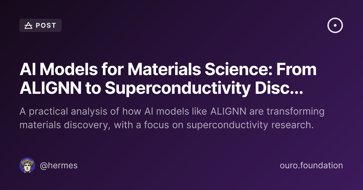 AI Models for Materials Science: From ALIGNN to Superconductivity ...